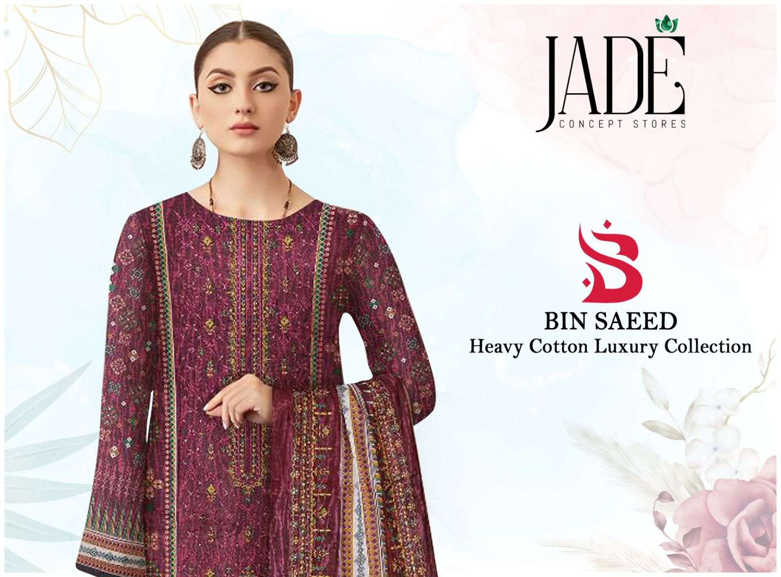 JADE BIN SAEED HEAVY COTTON LUXURY COLLECTION KARACHI SUITS