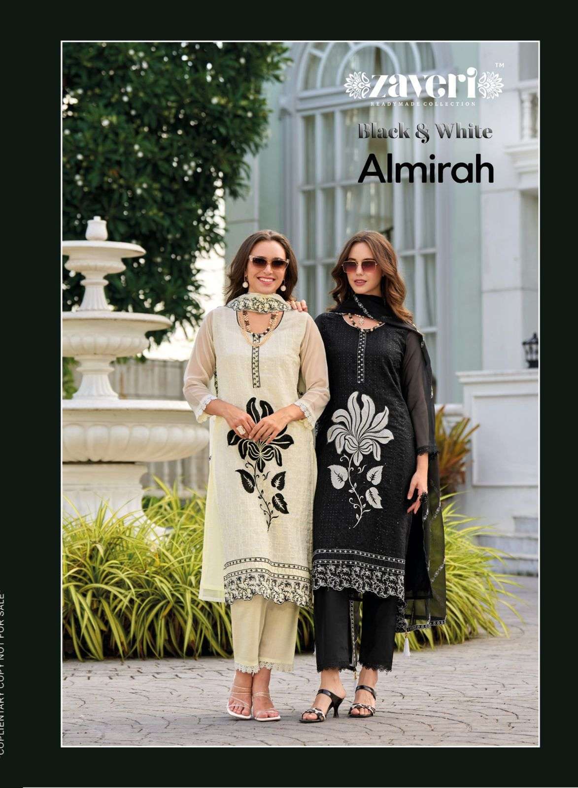 ZAVERI BLACK AND WHITE ALMIRAH READYMADE ORGANZA BLACK WHITE DRESS ...
