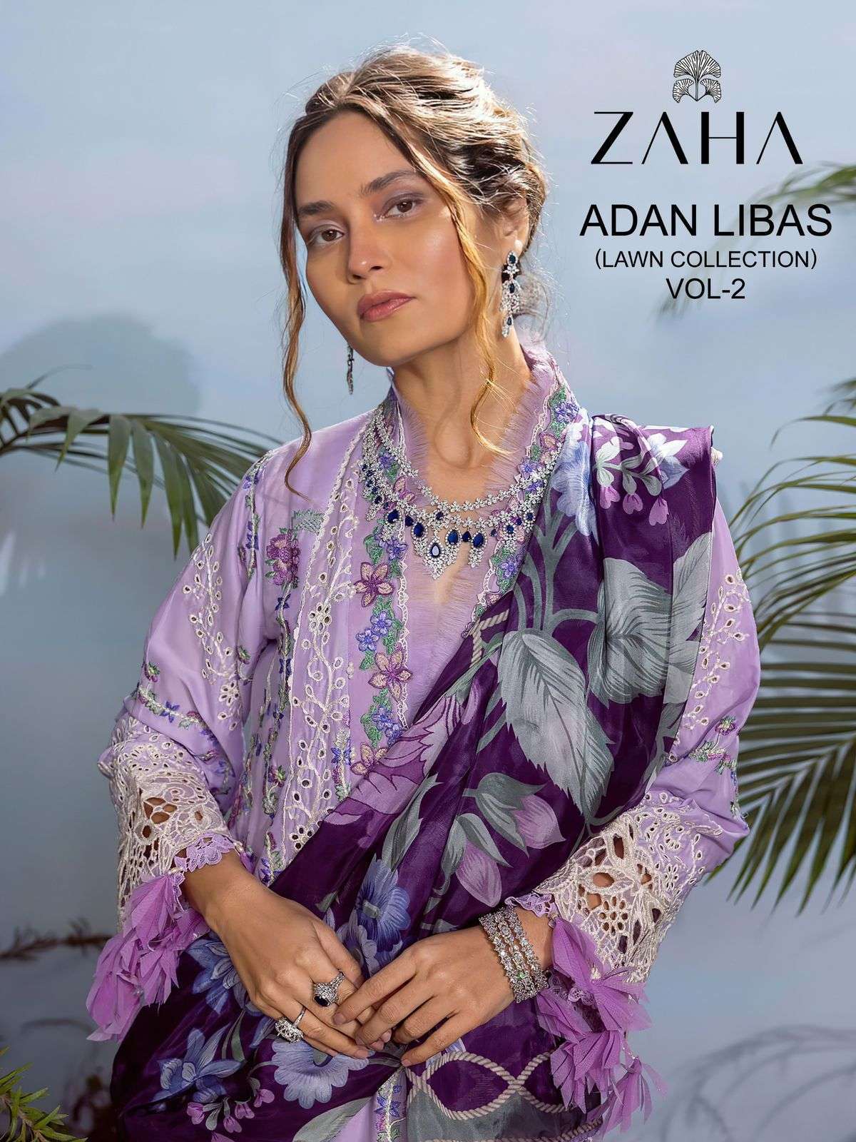 ZAHA ADAN LIBAS LAWN COLLECTION VOL 2 PURE COTTON EMBROIDERY SUIT COLLECTION WHOLESALE PRICE ...