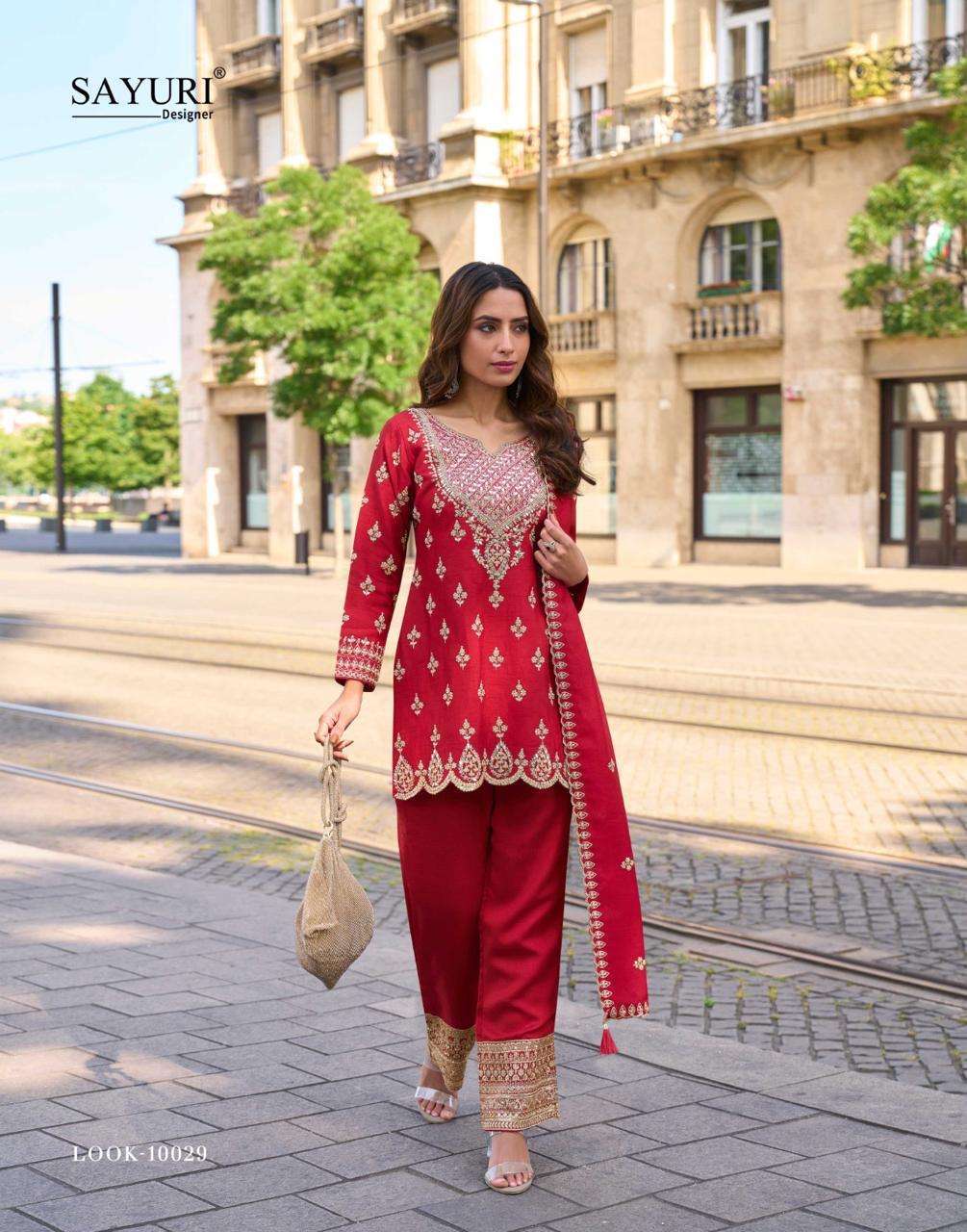 SAYURI MUMTAZ NX 10029 AND 10030 DESIGNER PALAZZO SUIT WHOLESALER