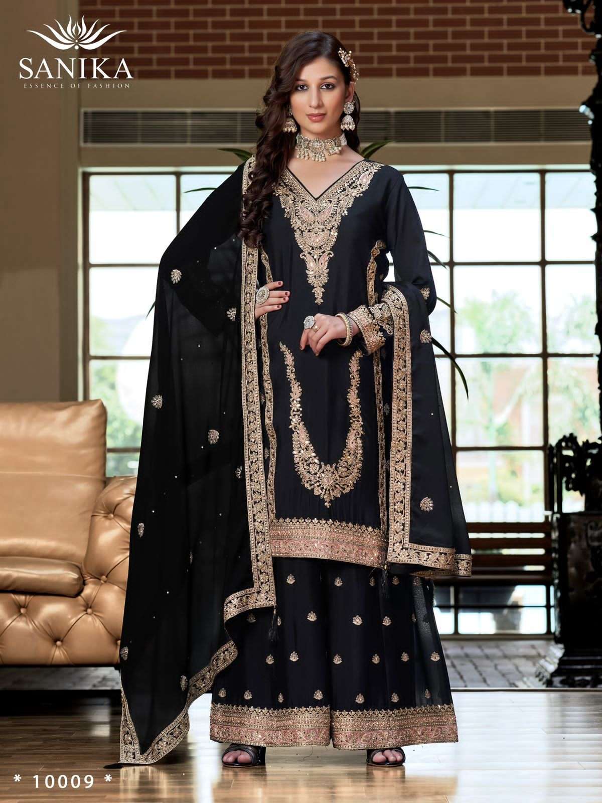 SANIKA KALKI PREMIUM CHINON SILK GHARARA SUIT CATALOG WHOLESALER