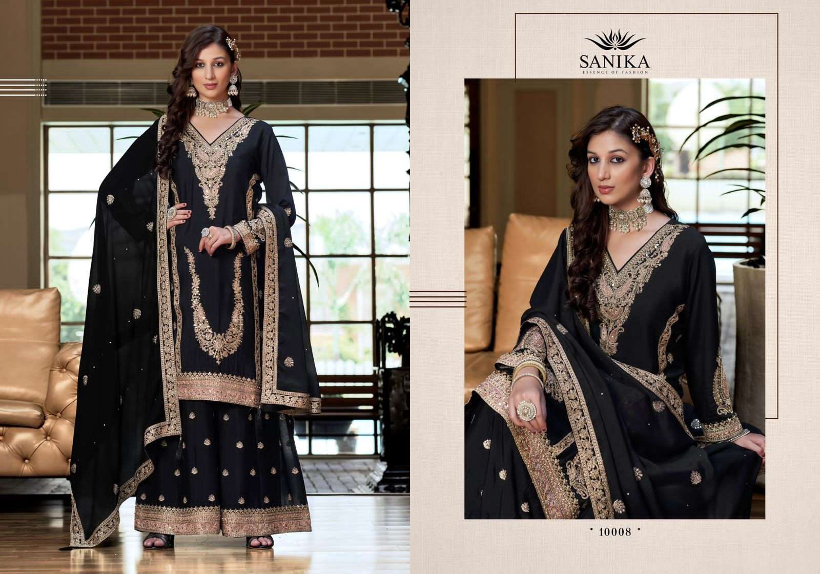 SANIKA KALKI PREMIUM CHINON SILK GHARARA SUIT CATALOG WHOLESALER