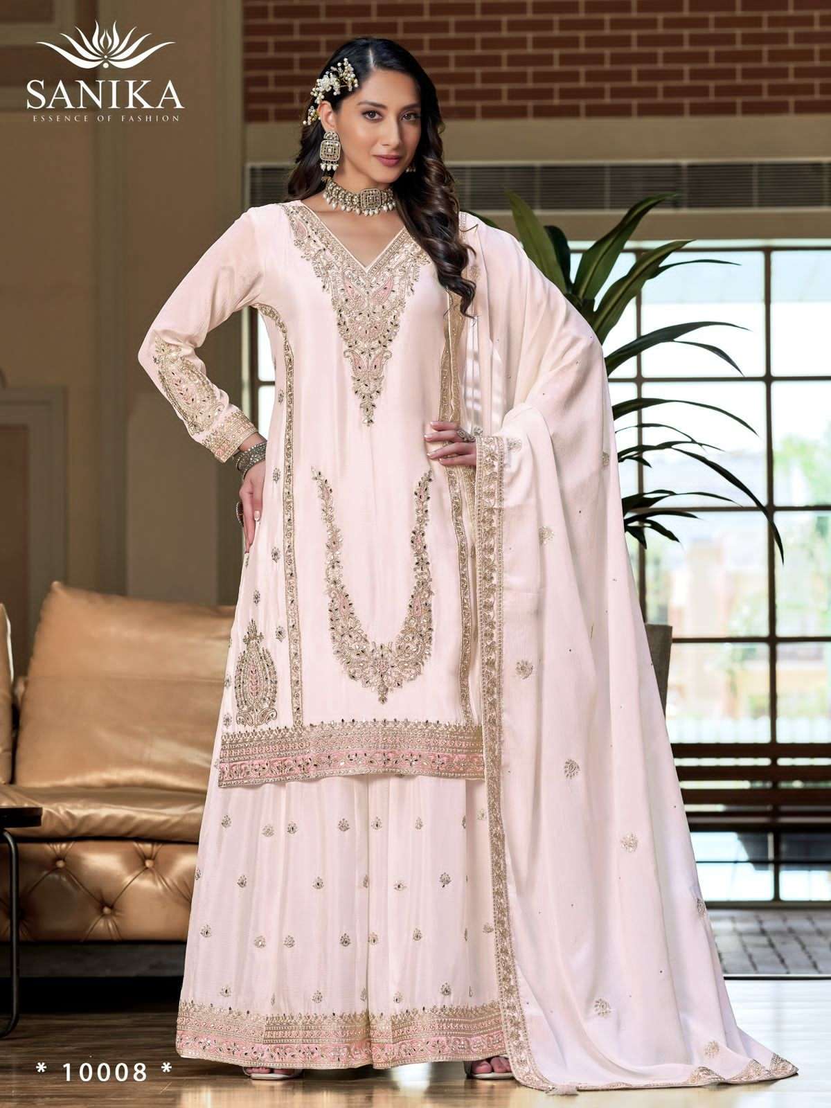SANIKA KALKI PREMIUM CHINON SILK GHARARA SUIT CATALOG WHOLESALER