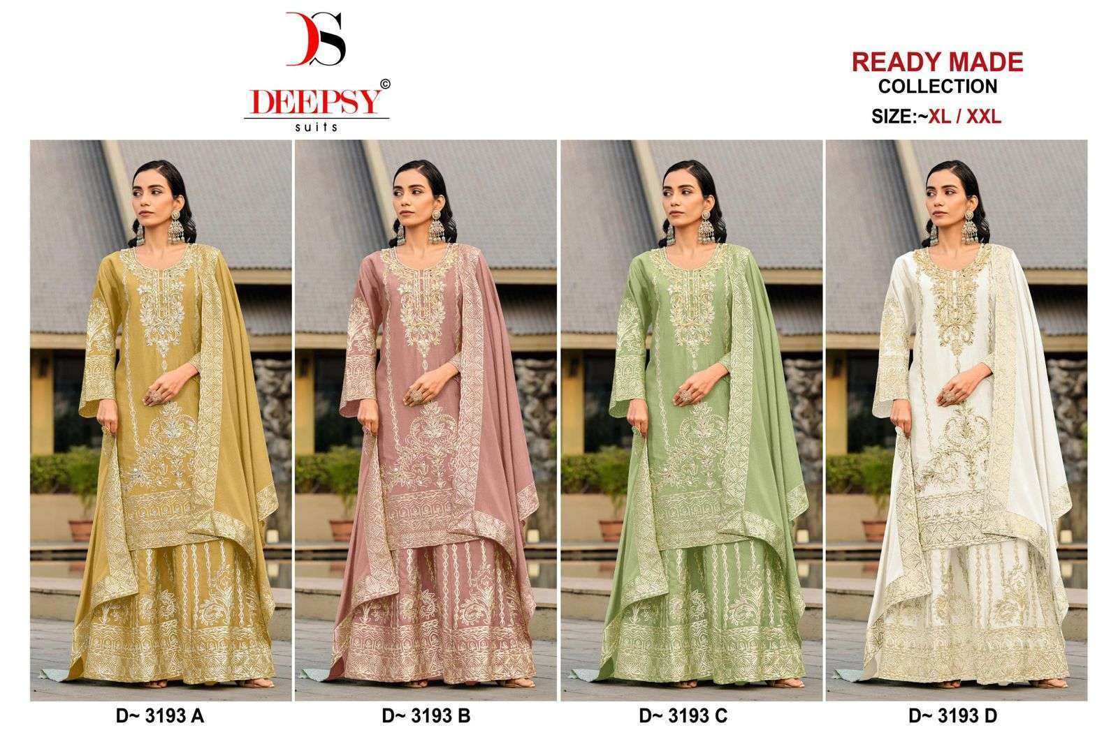 DEEPSY D 3193 COLOURS CHINON PRINTED SHARARA READYMADE COLELCTION BEST ...