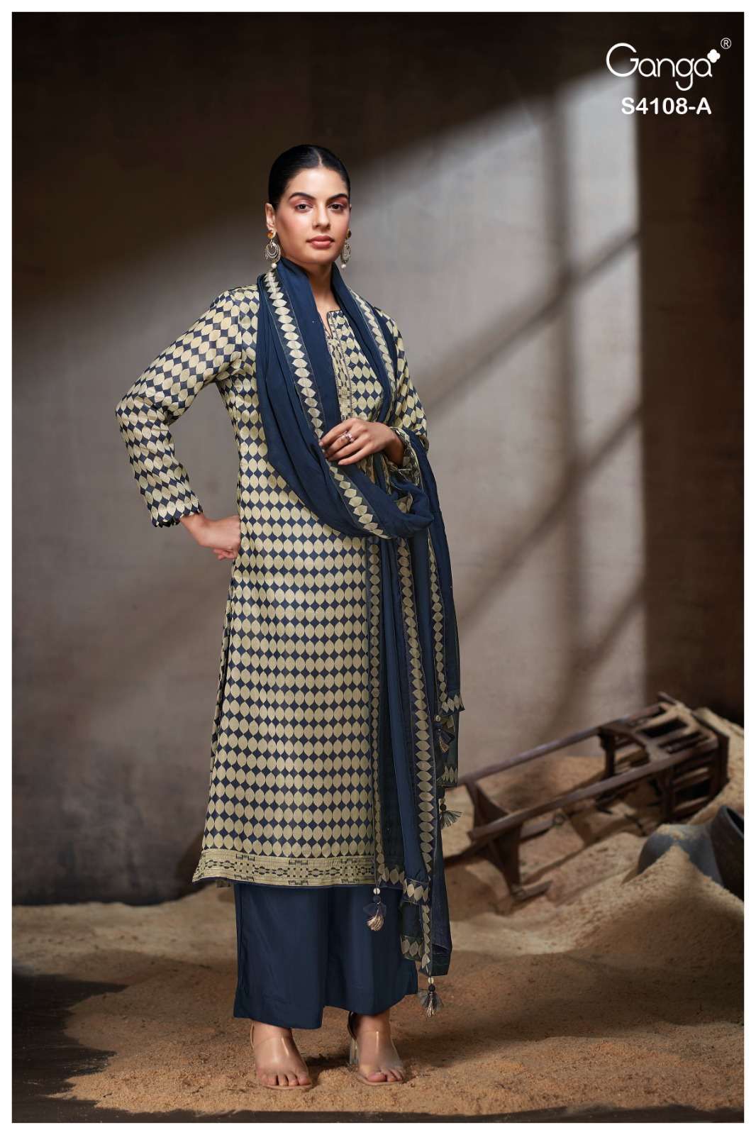 GANGA FASHION RIVANA 4108 JACQUARD STYLE DESIGNER SUIT WHOLESALER 2026