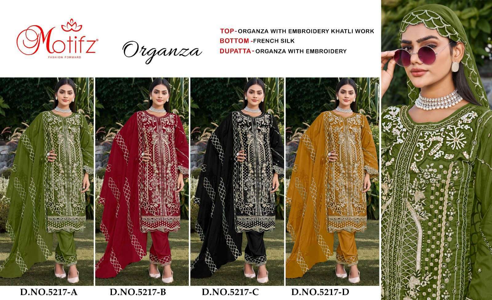 MOTIFZ D 5217 COLORS PAKISTANI ORGANZA SILK SUIT CATALOG DEALER