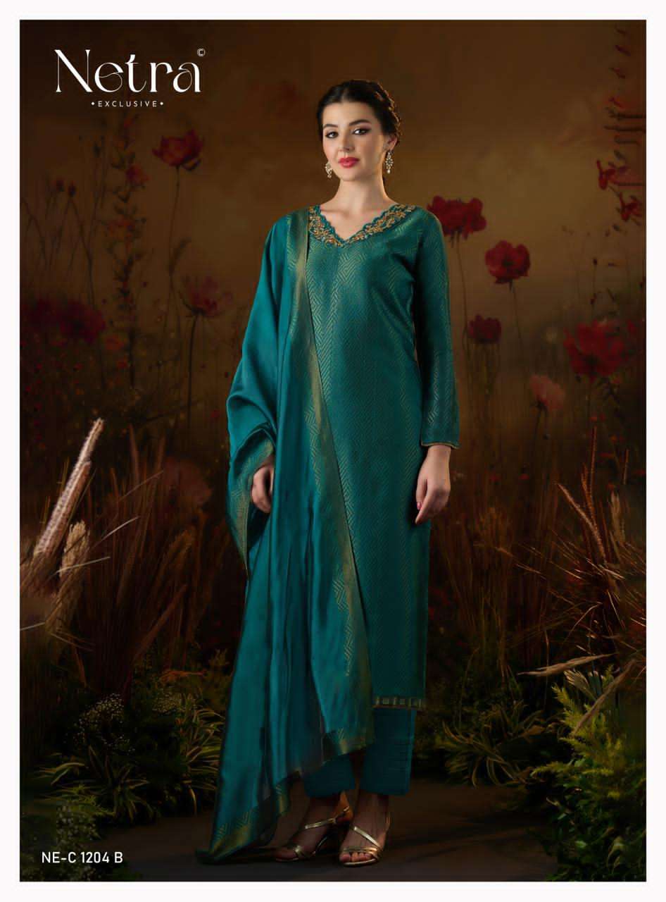 NETRA KANCHAN DESIGNER JACQUARD SILK SUIT CATALOG SUPPLIER 2026