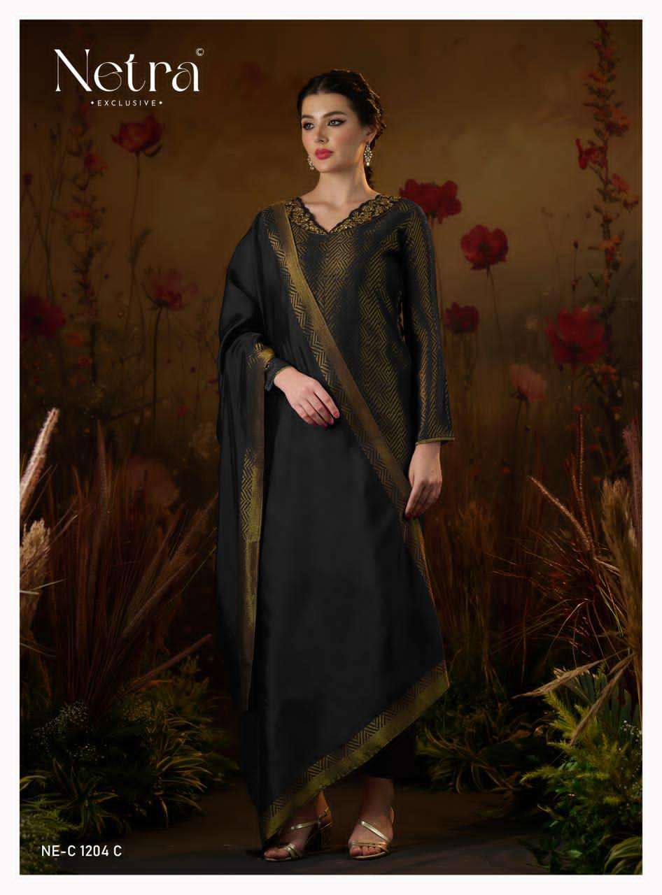 NETRA KANCHAN DESIGNER JACQUARD SILK SUIT CATALOG SUPPLIER 2026