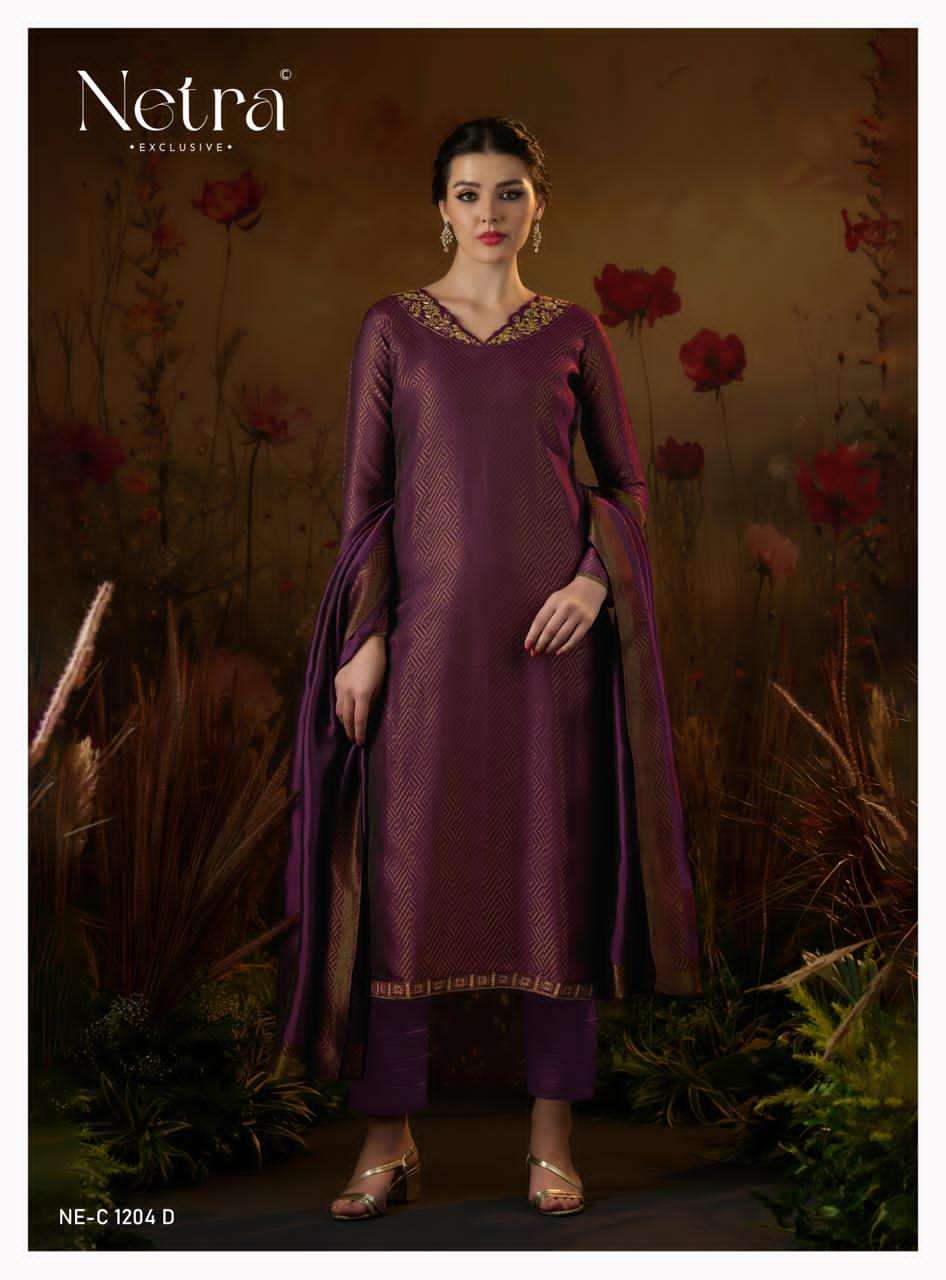 NETRA KANCHAN DESIGNER JACQUARD SILK SUIT CATALOG SUPPLIER 2026